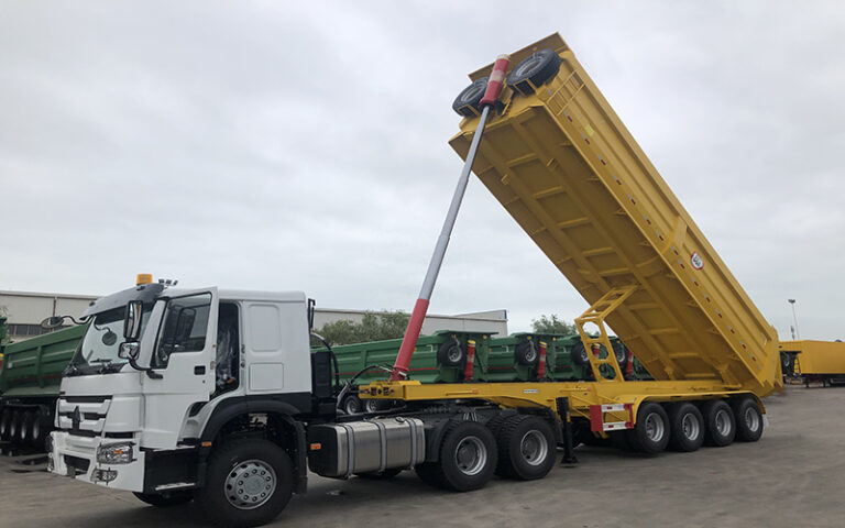 Rear Dump Semi Trailer Tractor 3 Axle Prime Mover Dump Truck for ...